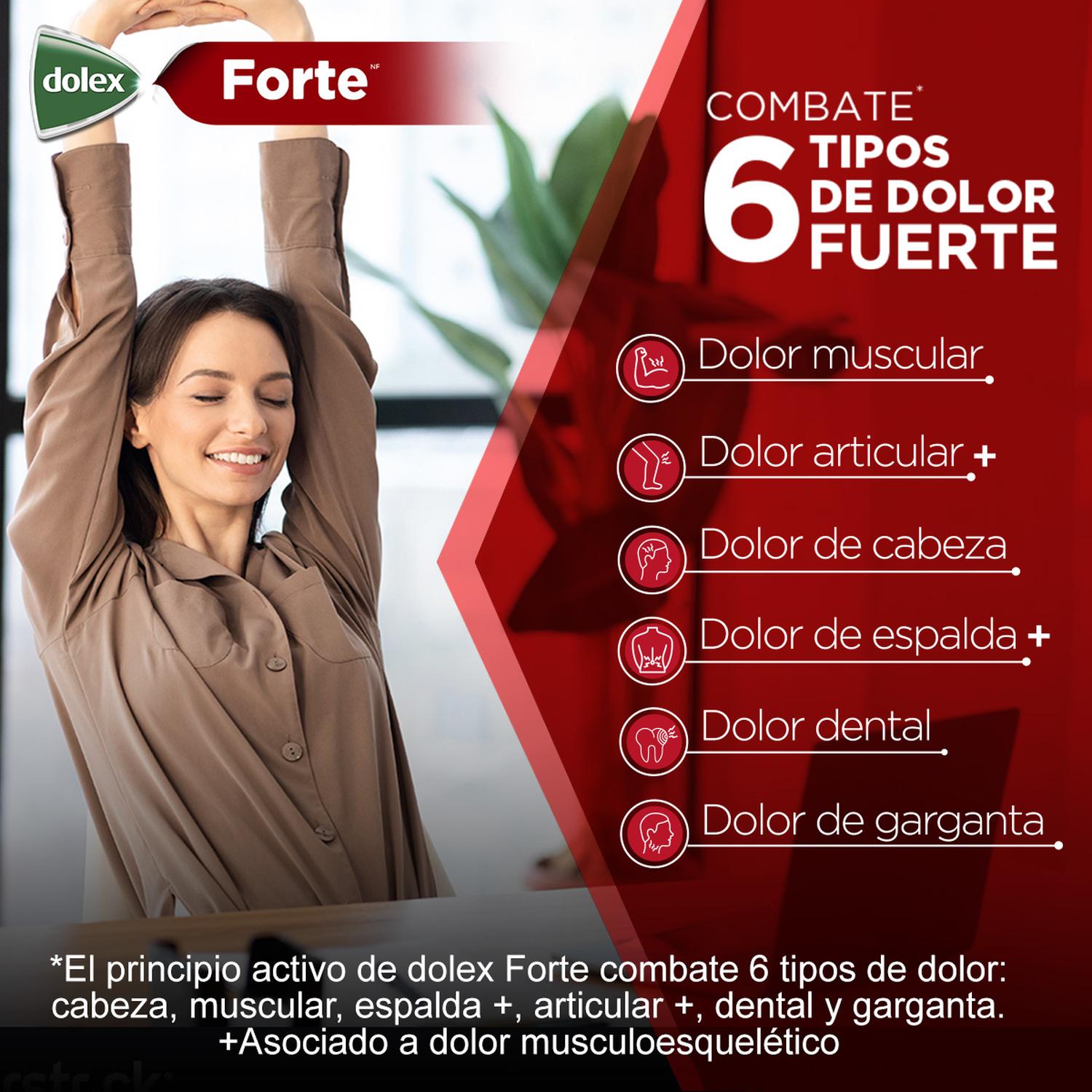 Dolex Forte NF Alivio del dolor fuerte Rápida absorción. x 48 Tabs ...